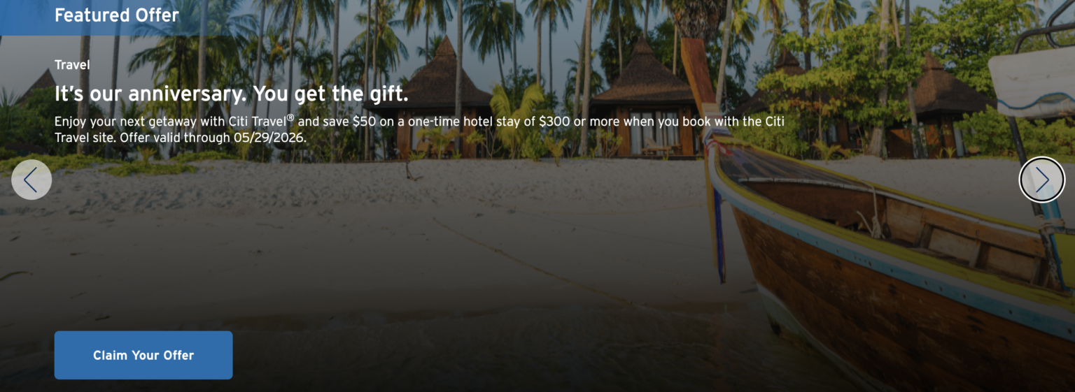New Citi Travel Offer: Up To $50 Off A Hotel Stay