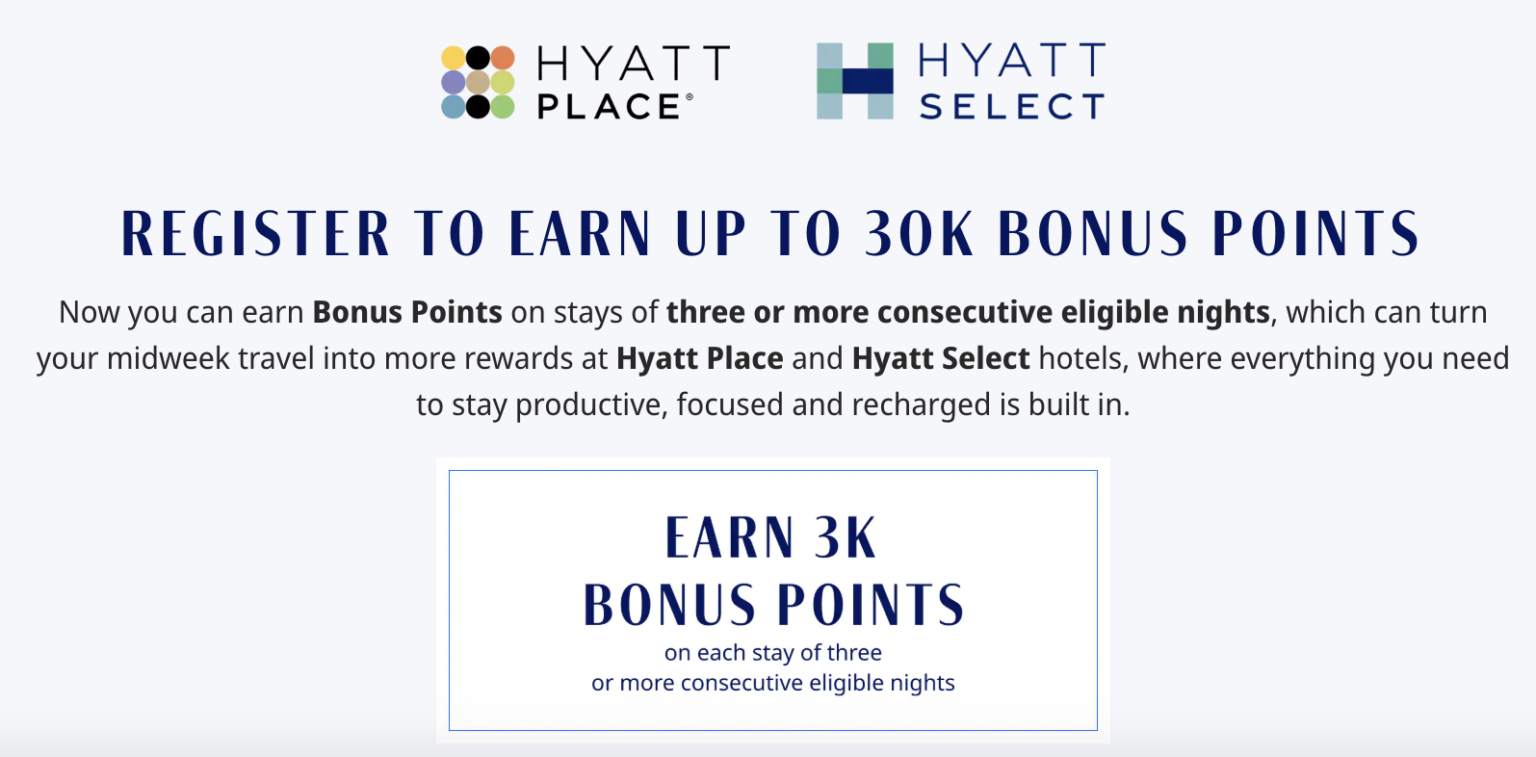 Up To 30K Bonus Points: New Hyatt Place and Hyatt Select Promo