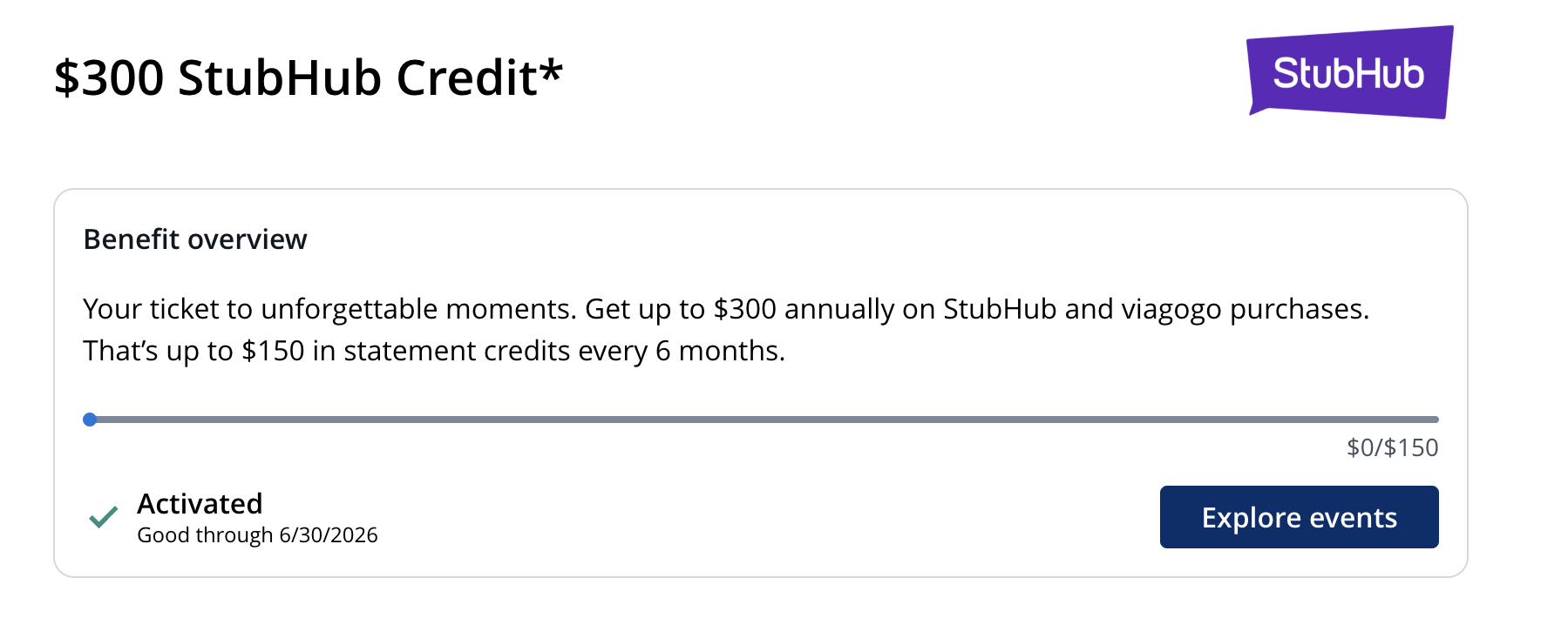 Sapphire Reserve Card StubHub Credits: $300/Year On Events